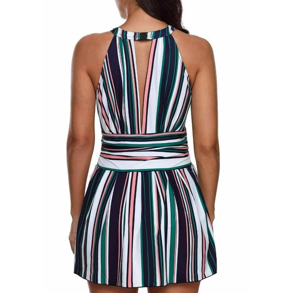 Rosewe | Swim | 2pc Striped Bathing Suit Swimdress Size Large | Poshmark
